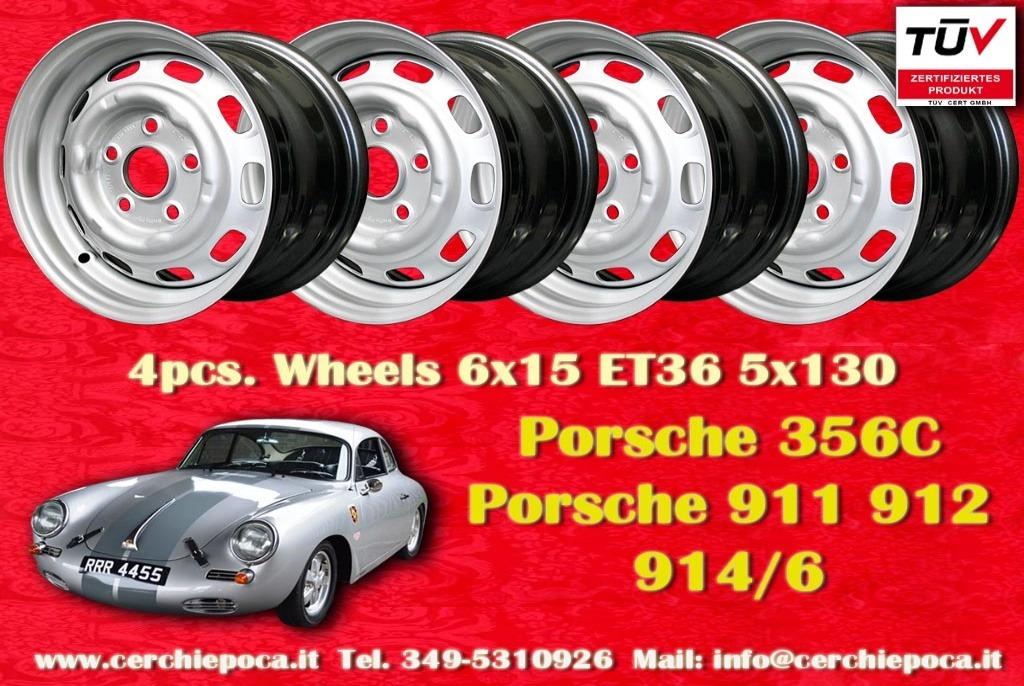 4 pcs jantes Porsche OE steel 6x15 ET36 356 C SC 9 à vendre