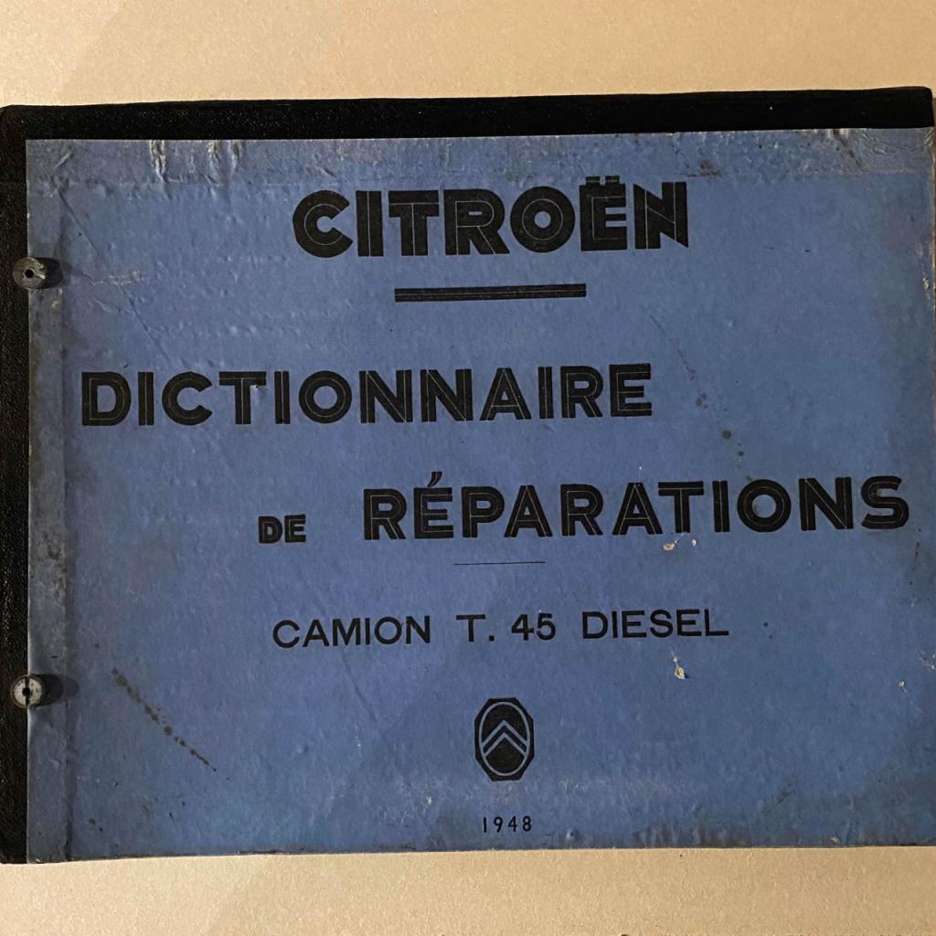 CITROEN T45 dictionnaire de réparation 1948 à vendre