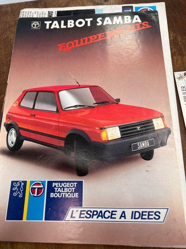 Catalogues Talbot samba à vendre
