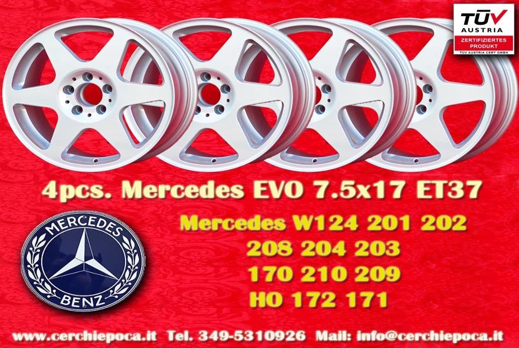 4 pcs jantes Mercedes Evo 7.5x17 ET37 w124 w201 w2 à vendre