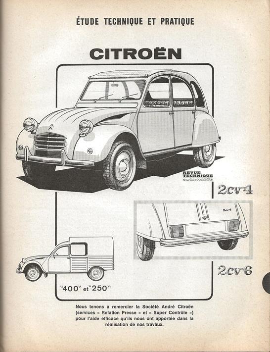 Revue technique Citroën 2CV4 et 2CV6 à vendre