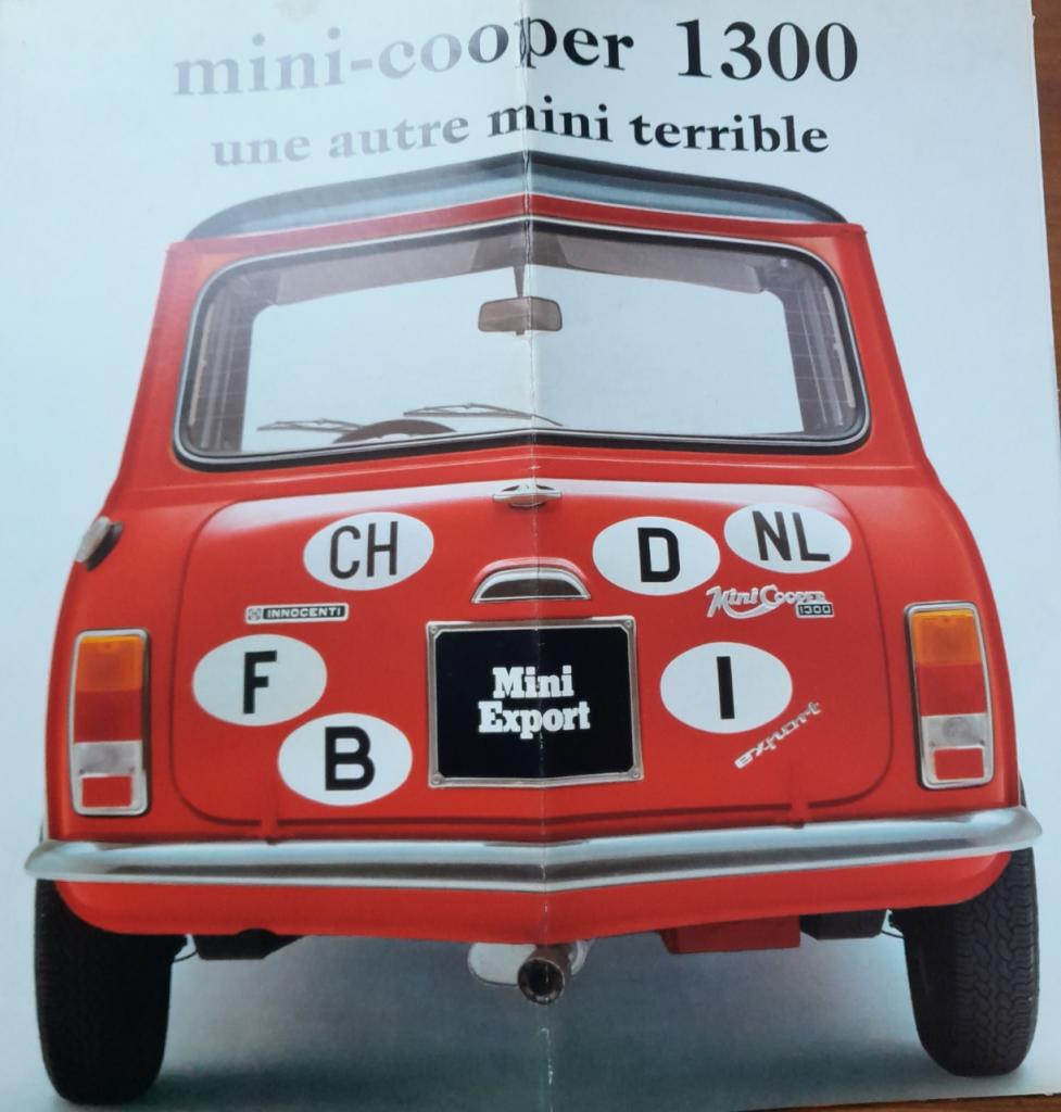 Mini Cooper 1300 catalogue à vendre