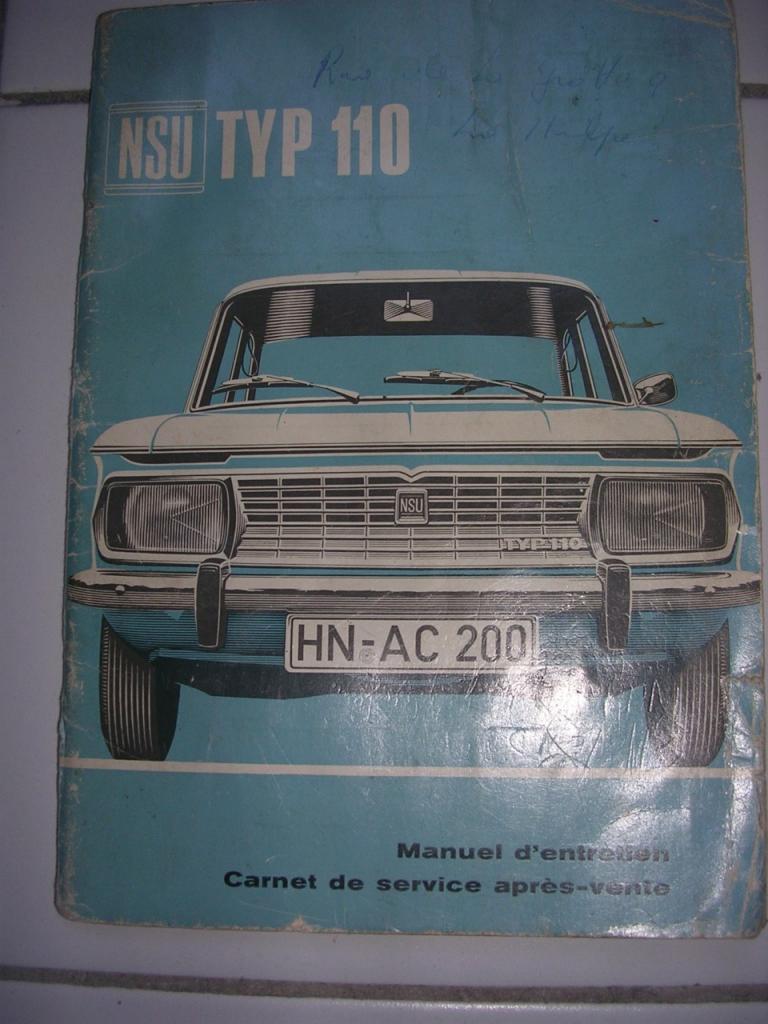 MANUEL D'ENTRETIEN NSU TYPE 110 à vendre